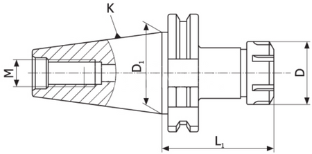 Oprawka zaciskowa do tulejek ER16 - DIN50 100mm | Wyposażenie technologiczne \ Oprawki ...
